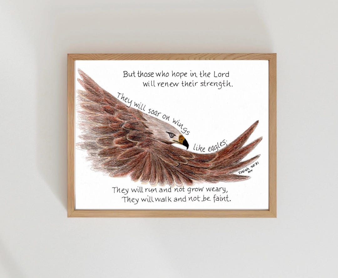 Eagle Soaring Bible Verse Print Inspirational Wallart Typography ...