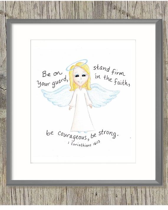 Be on Your Guard Scripture Art Angels - Etsy