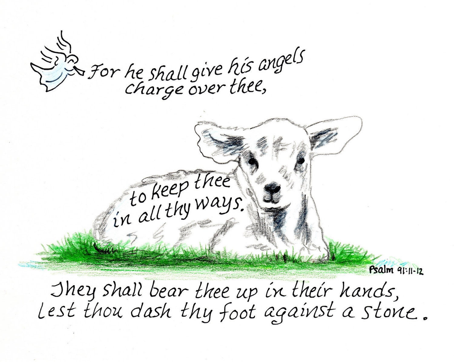 Lamb Bible Verse Art Print Scripture Design Hand Lettered - Etsy