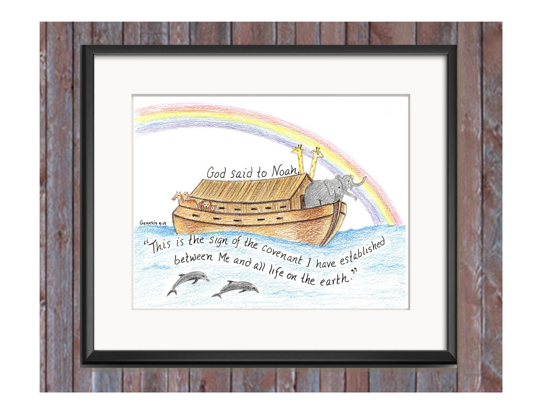 Noah's Ark Sign of the Covenant Scripture Design Print - Etsy