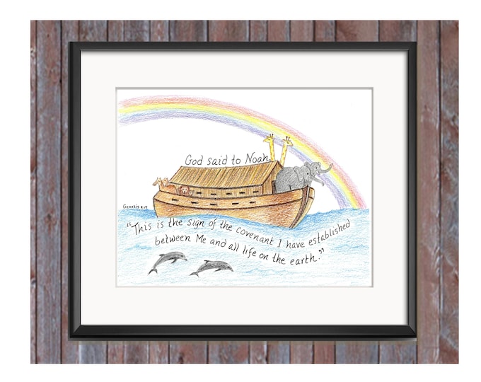 Noah's Ark Sign of the Covenant Scripture Design Print - Etsy