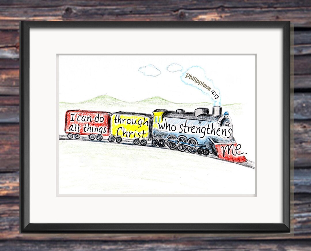 Train, Bible Verse Art Print, Scripture Design, Hand Lettered ...