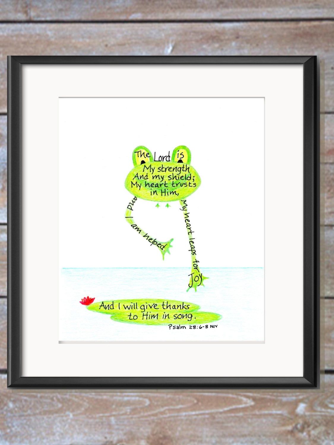 Leaping Frog Bible Verse Art Print Scripture Design Hand - Etsy