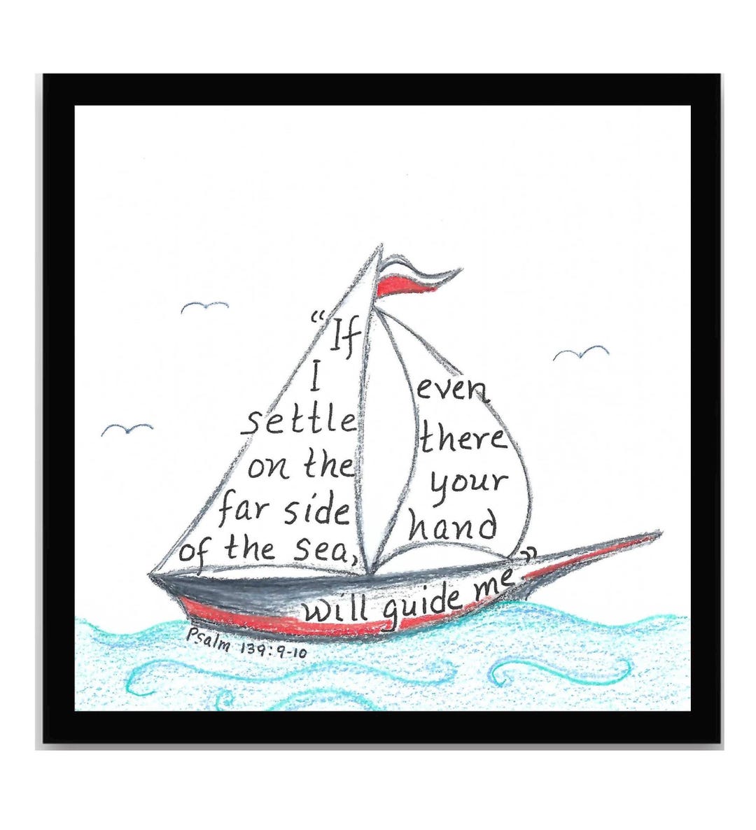 Sailboat Printable Scripture Art Digital Download - Hand Lettered Bible ...