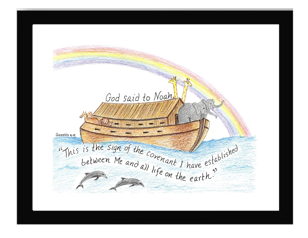 Noah's Ark Sign of the Covenant Scripture Design Print - Etsy