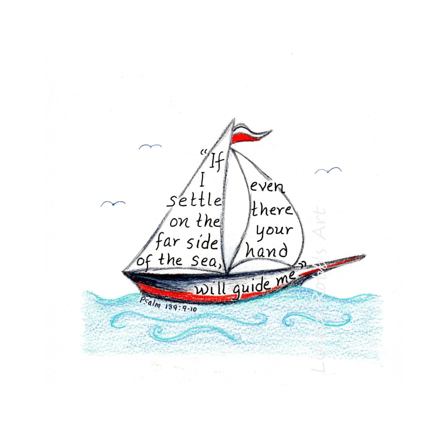 Sailboat Printable Scripture Art Digital Download - Hand Lettered Bible ...