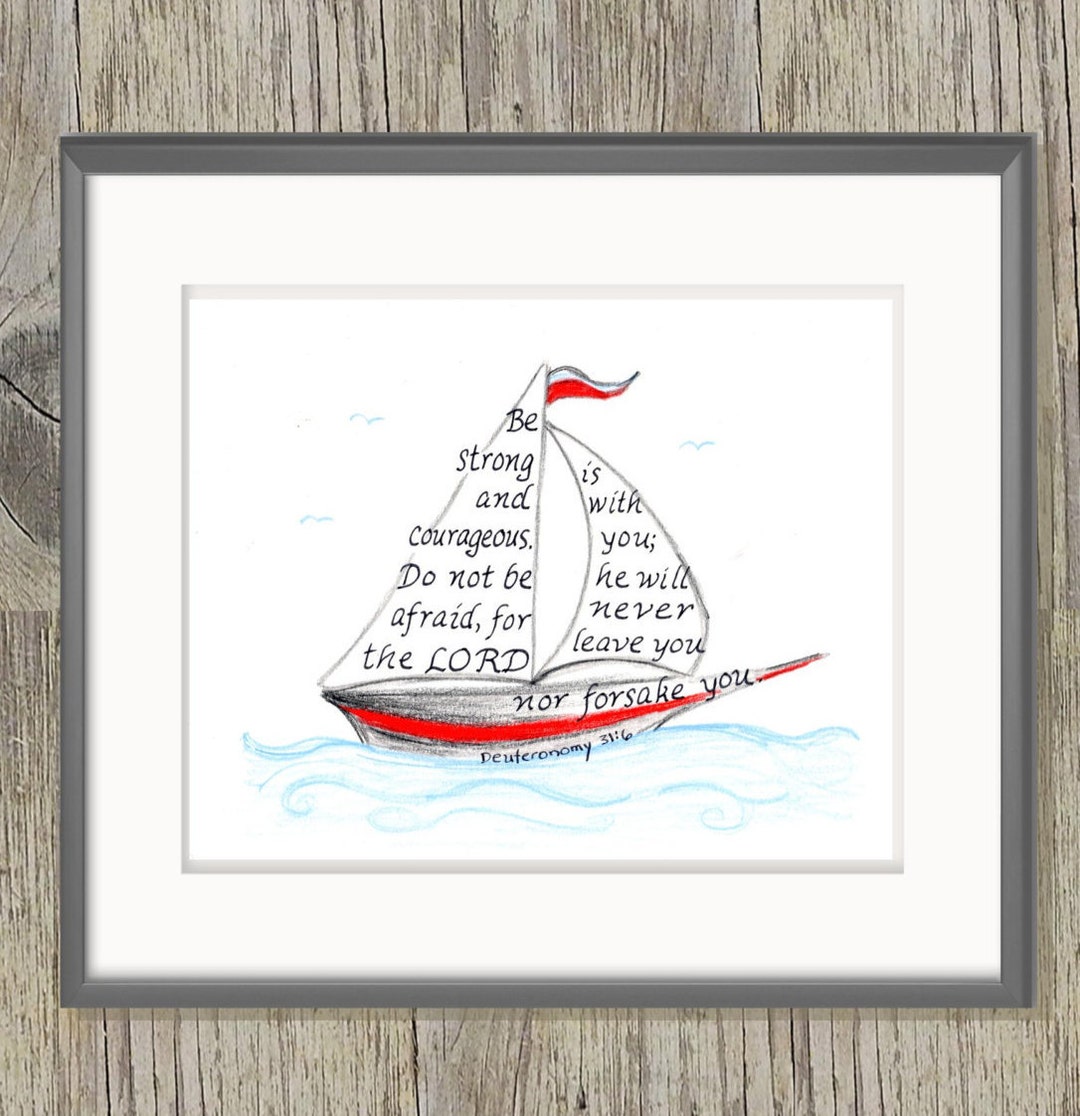 Nautical, Bible Verse Art Print, Digital Typography, Wall Art Decor - Etsy
