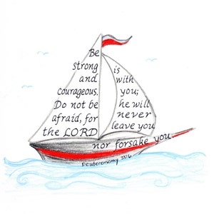 Nautical, Bible Verse Art Print, Digital Typography, Wall Art Decor - Etsy