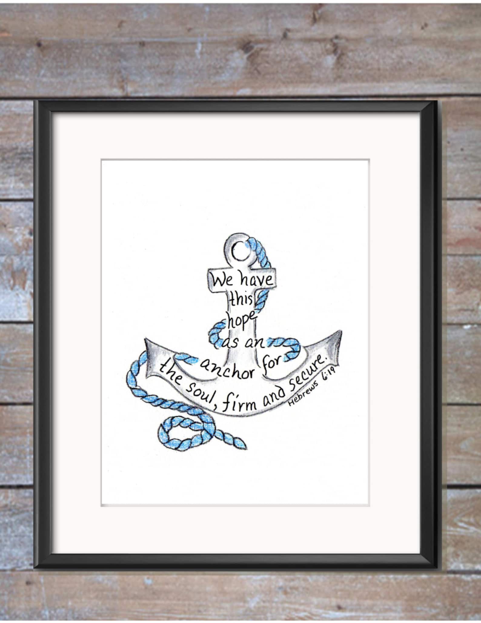 Anchor for the Soul Scripture Design Bible Verse Art Print | Etsy