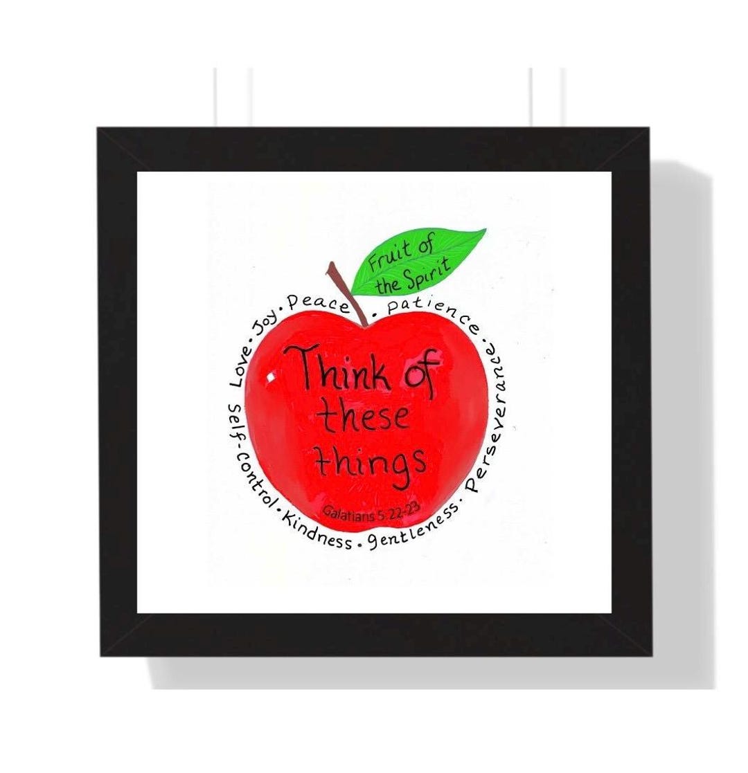 Apple Scripture Design Art Print, Colored Pencil Design 8x8 ...
