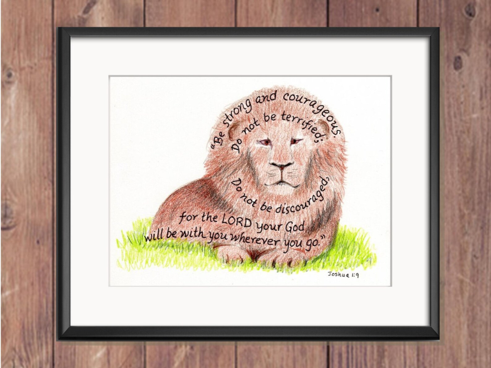 Lion Bible Verse Art Print Scripture Design Hand Lettered - Etsy