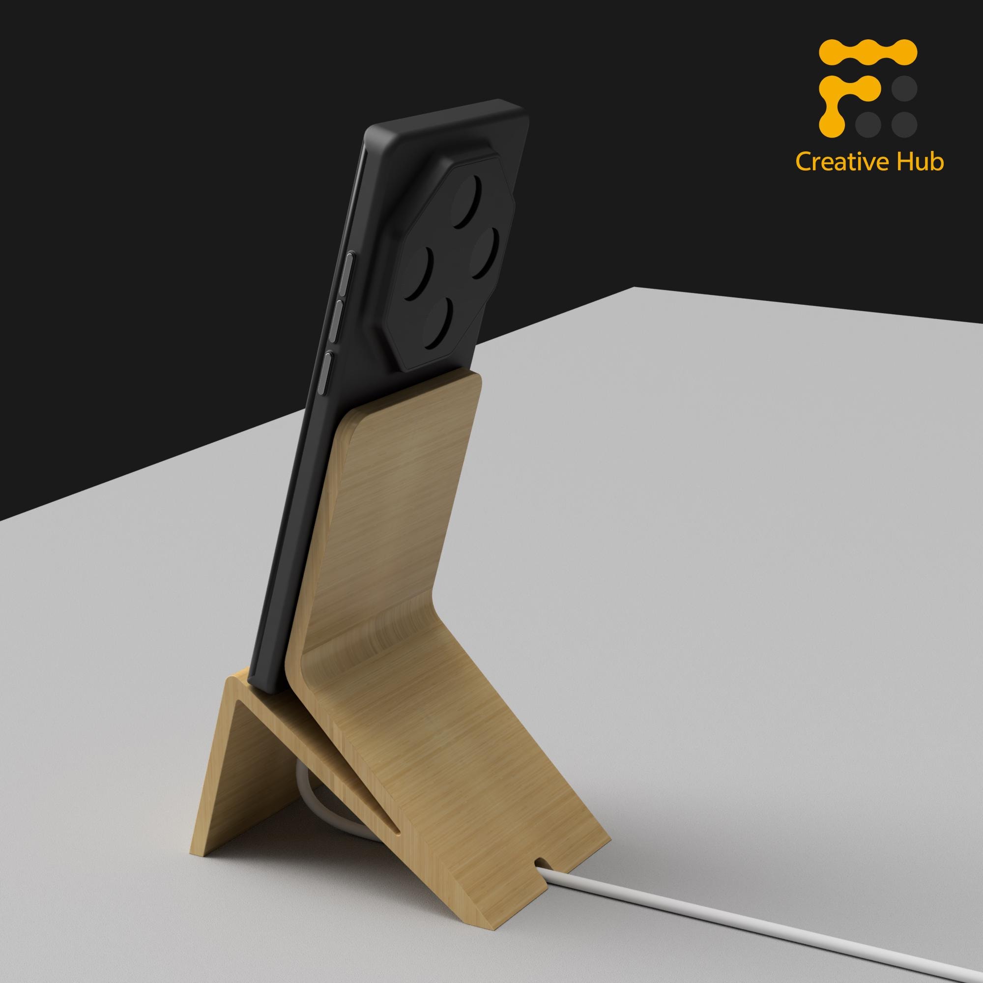 Minimalist Phone Stand 3D Printable Model | Hidden Cable Design | No ...