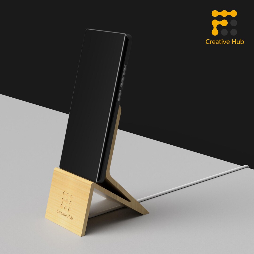 Minimalist Phone Stand 3D Printable Model | Hidden Cable Design | No ...
