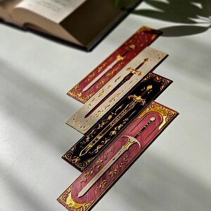 Bookmark - "elven Blades" / Fantasy Bookmark / Autumn Bookmark - Etsy