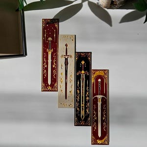 Bookmark - "elven Blades" / Fantasy Bookmark / Autumn Bookmark - Etsy