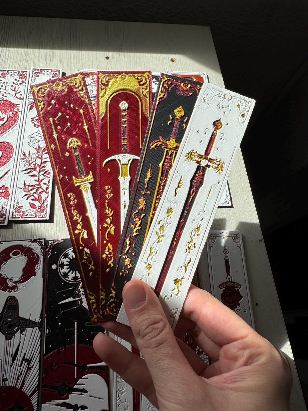 Bookmark - "elven Blades" / Fantasy Bookmark / Autumn Bookmark - Etsy