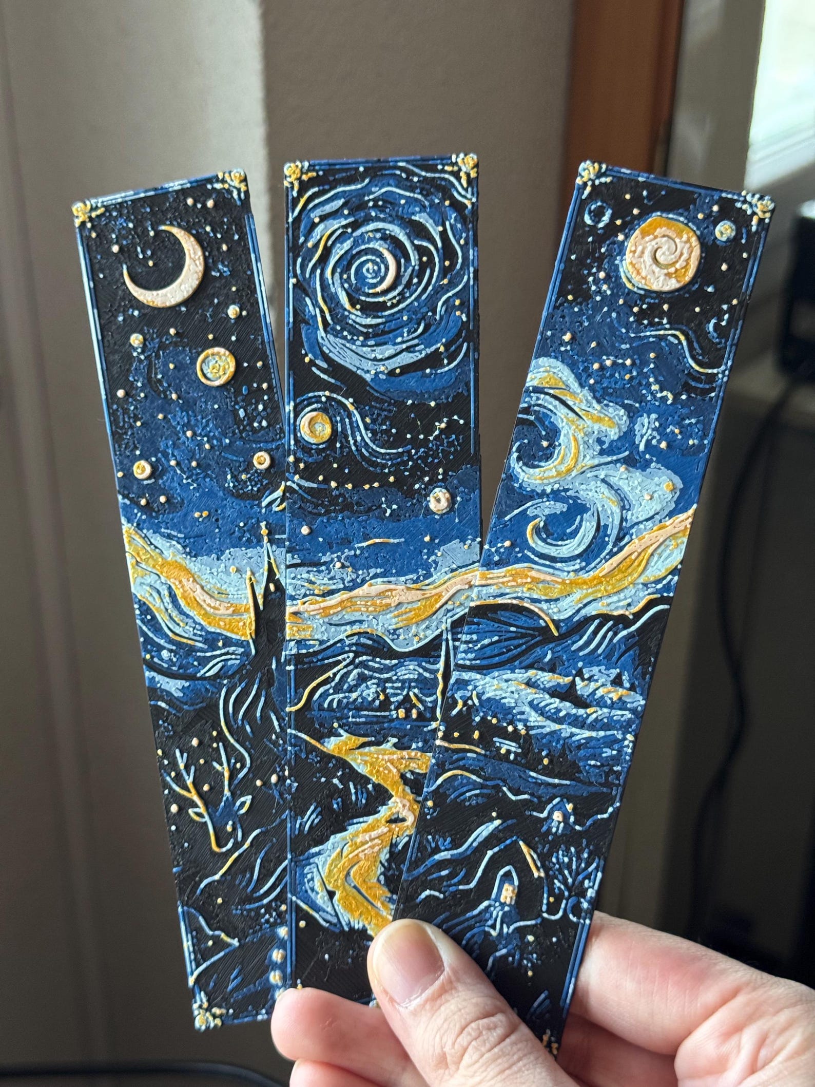 Bookmarks Set - Starry Night, Fantasy Bookmark, Autumn Bookmark, Starry ...