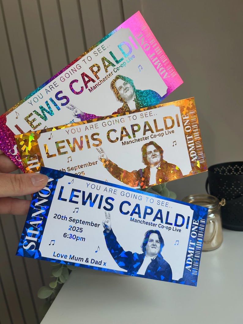 Personalised Foil Lewis Capaldi Gift Ticket: Concert Souvenir - Etsy