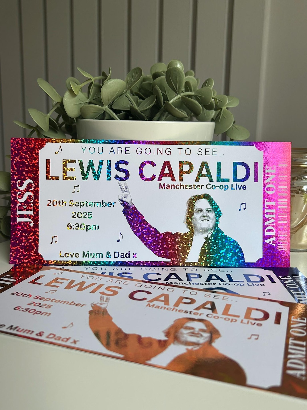 Personalised Foil Lewis Capaldi Gift Ticket: Concert Souvenir - Etsy UK