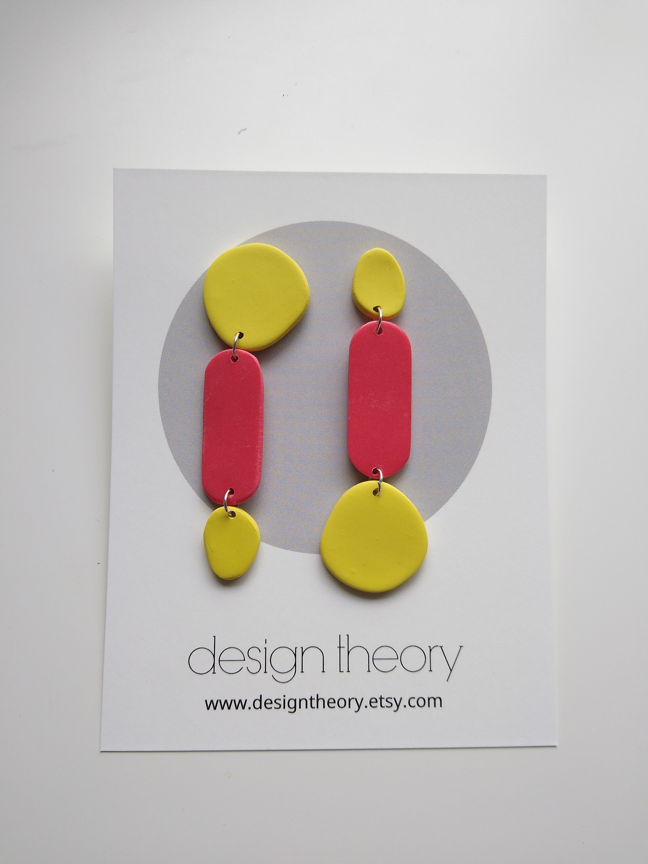 Modern Polymer Clay Statement Earrings Abstract Minimalist asymmetric ...