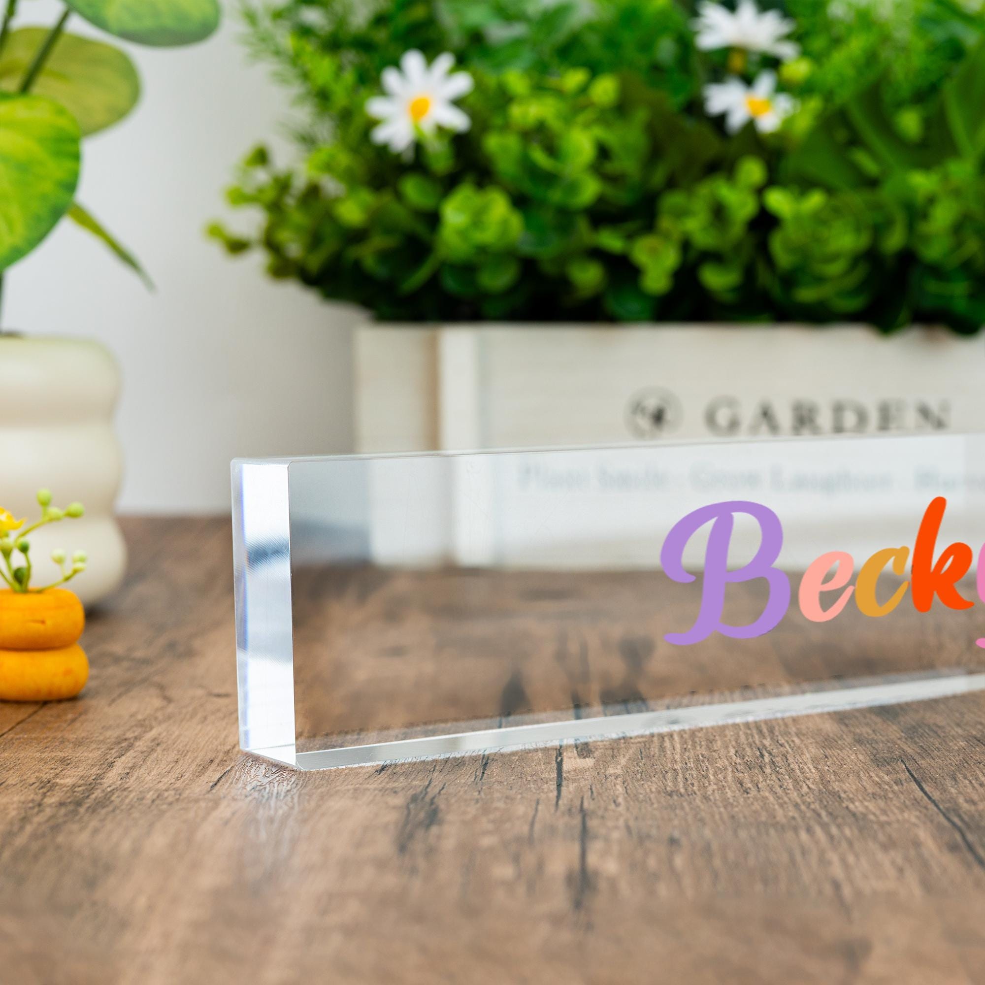Clear Acrylic Block, Desk Plaque, Office Desk Nameplate, Name Desk ...
