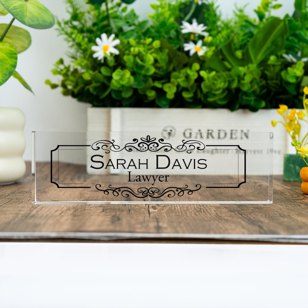 Acrylic Name Plate for Desk, Desk Plaque, Name Desk Plate, Name Sign ...