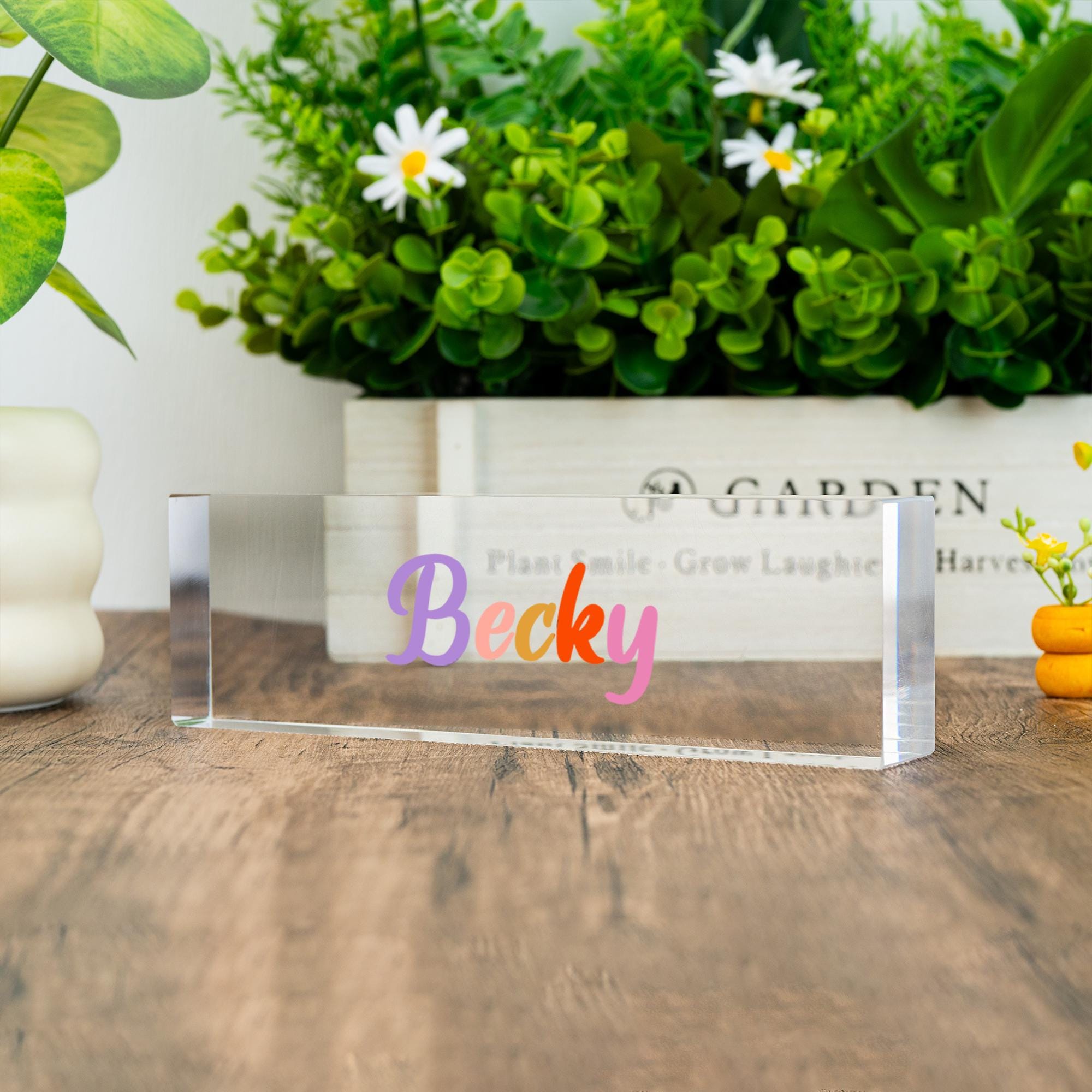 Clear Acrylic Block, Desk Plaque, Office Desk Nameplate, Name Desk ...
