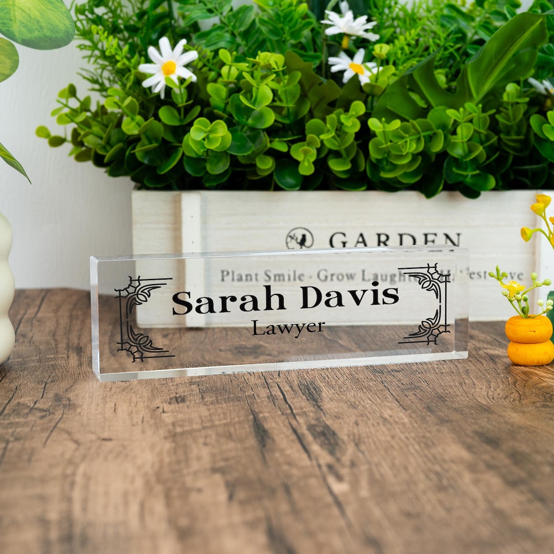 Teacher Name Plate, Personalized Desk Name Plate With Acrylic Sign ...