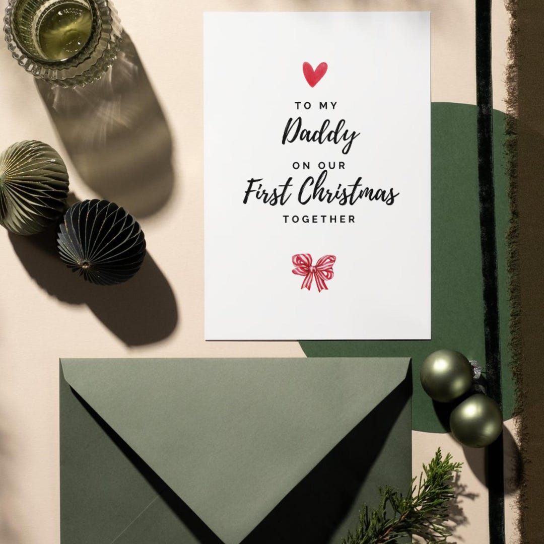 Printable Daddy First Christmas Together Card Design, Instant Digital ...