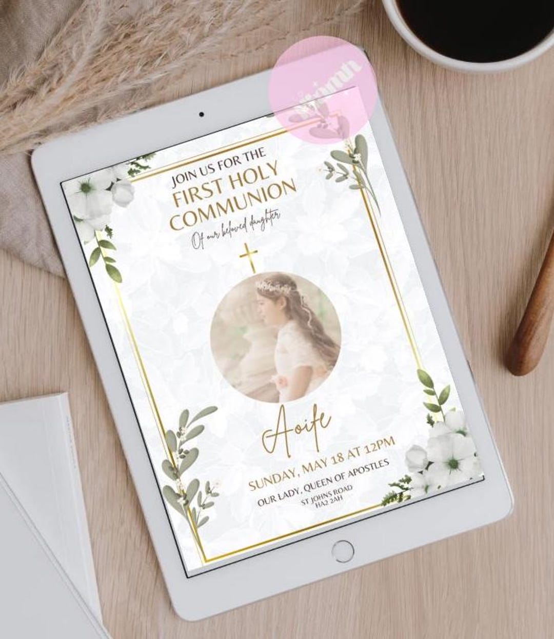 First Holy Communion | Digital Invitation | Girl - Etsy