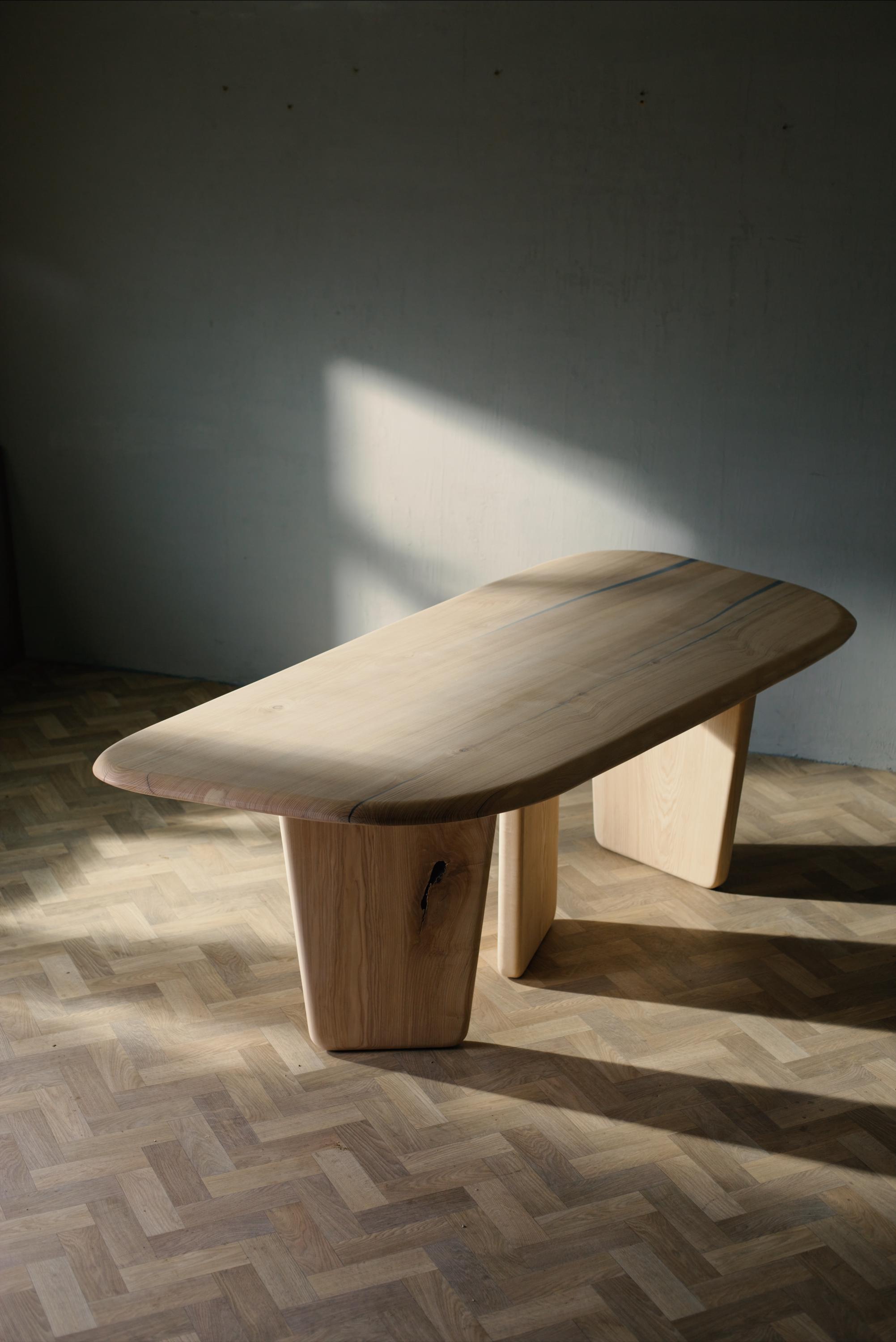 Dining Ash Table With Epoxy Resin - Epoxy Table, Wood Desk, Dining Room ...