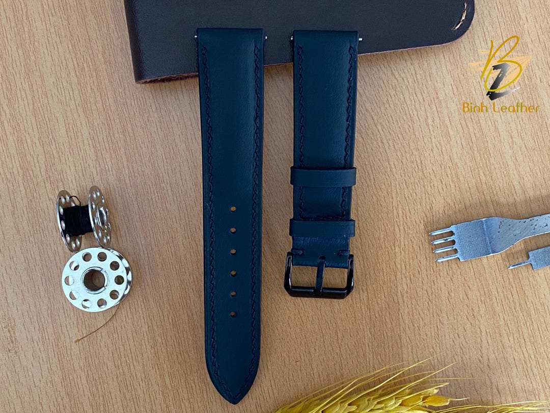 Black Kangaroo Leather Watch Strap, Handmade Watch Band,kangaroo ...