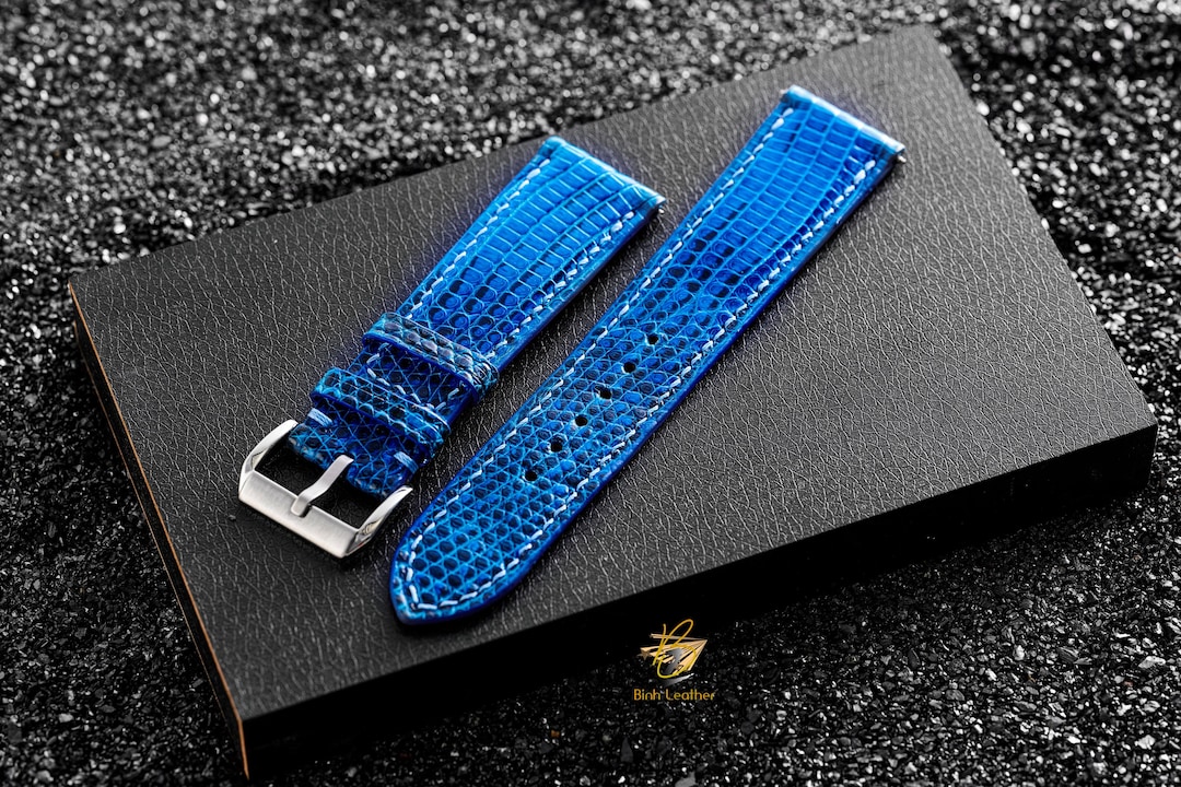 Royal Blue Lizard Leather Watch Strap, High Quality Watch Band,leather ...