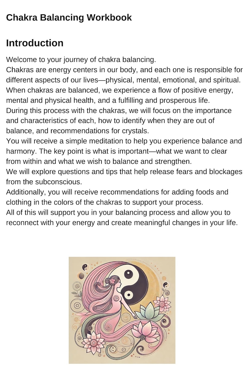 Chakra Balancing Workbook 2025 - Etsy