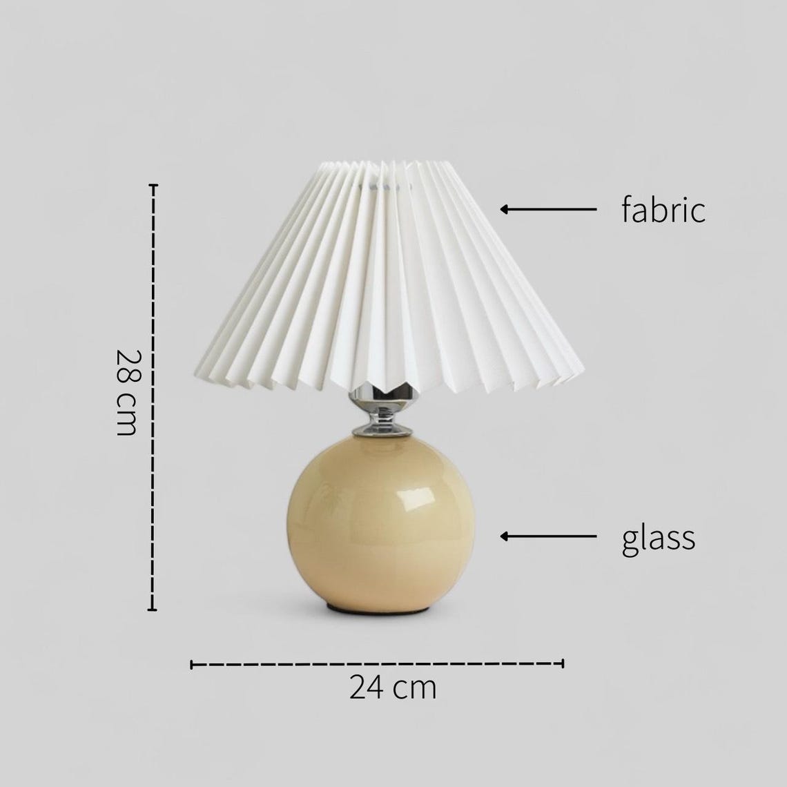 Duzy Handmade Scallop Shape Table Lamp Khaki Stripes Fabric & Glass ...