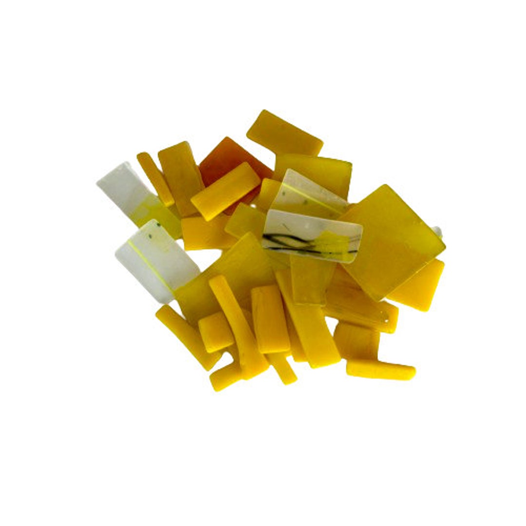 Yellow Glass, Tumbled Glass, Broken Glass, Jewelry Supplies, Craft ...