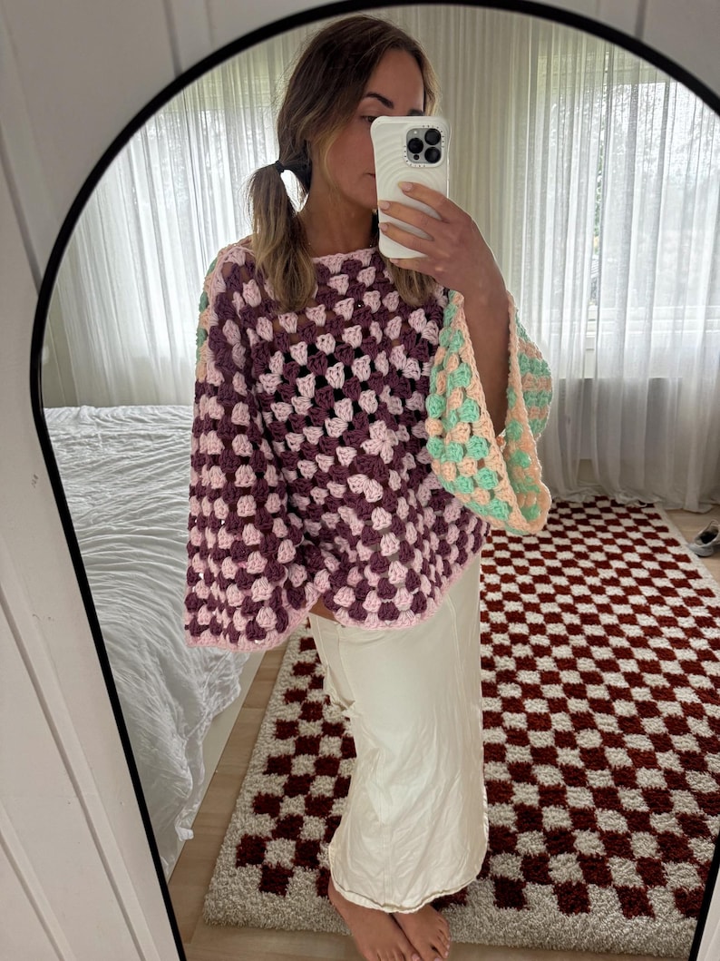 Granny Glam Granny Square Sweater - Etsy