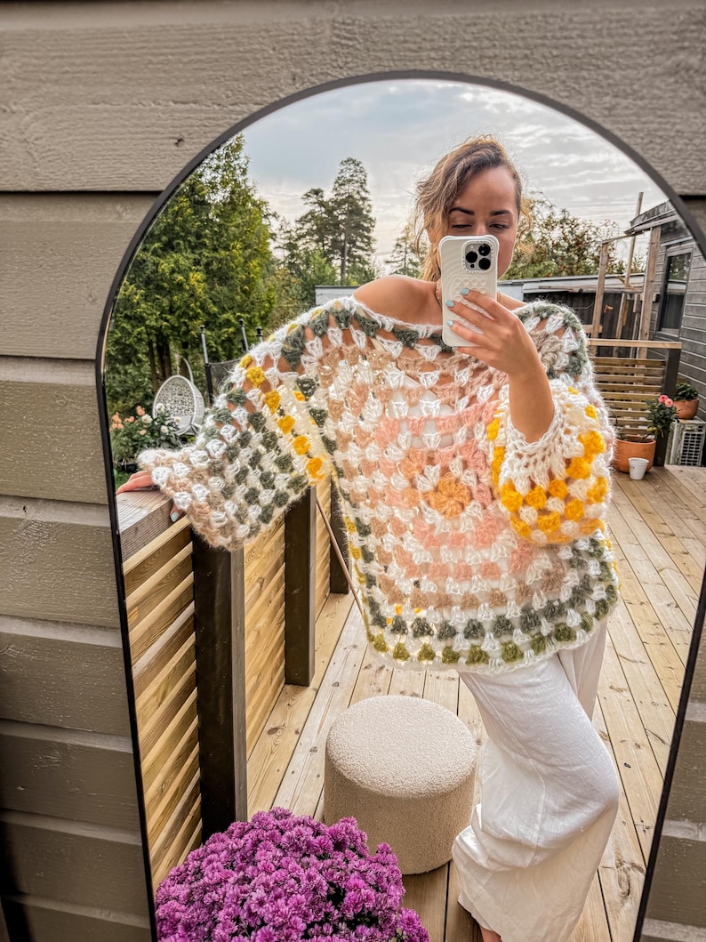 Granny Square Sweater Iced Autumn - Etsy