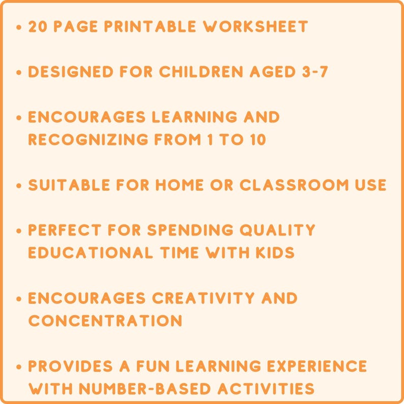 Numbers 1-10 Worksheet: Fun Math Activity for Preschool & Kindergarten ...
