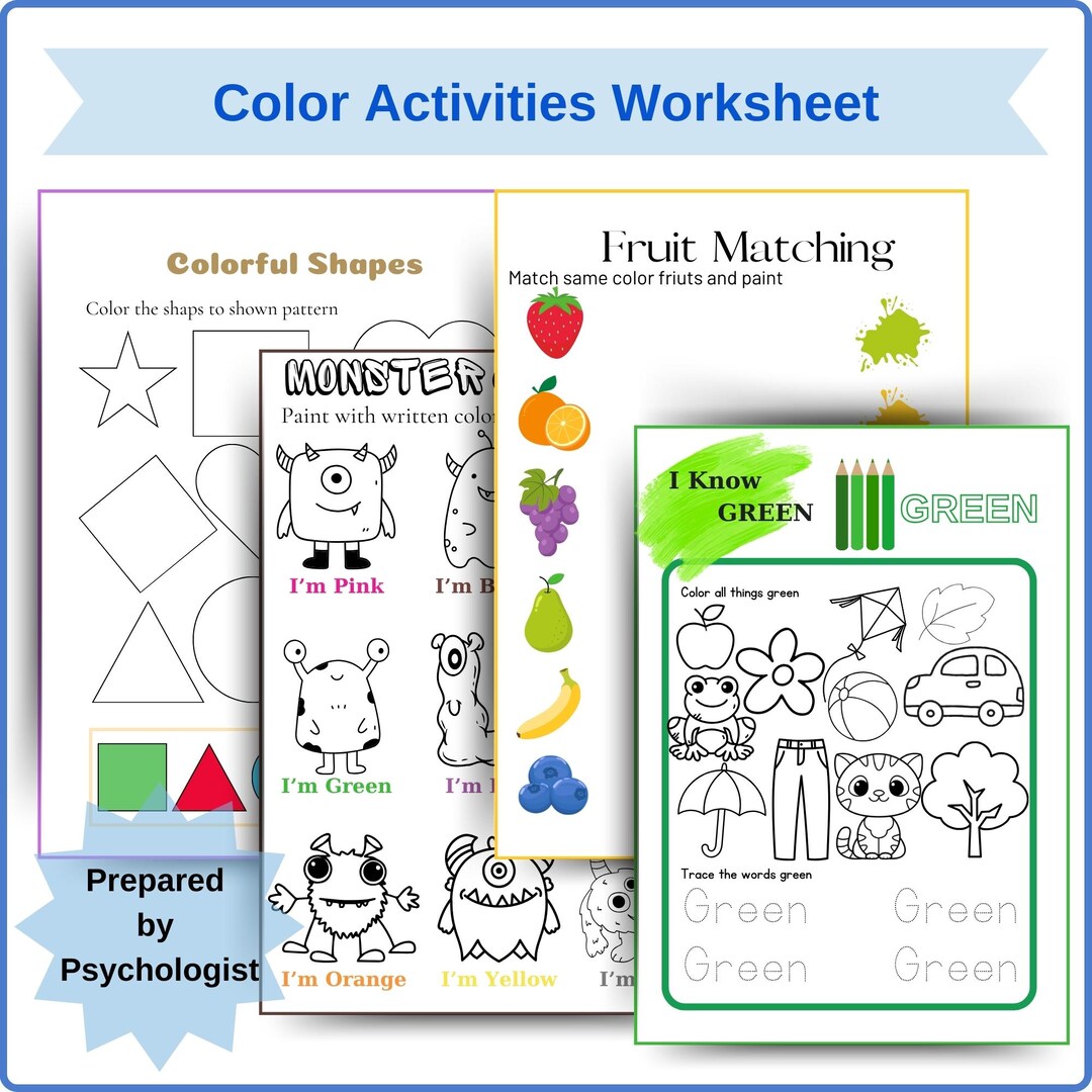Preschool Color Activities, Montessori Worksheet, Printable Color ...