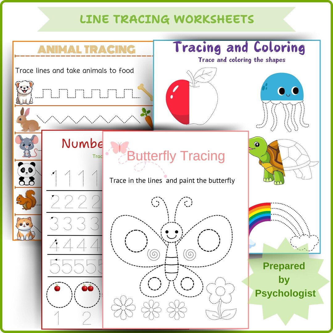 20 Pages Preschool Line Tracing Worksheets, Pre-handwriting Practice ...