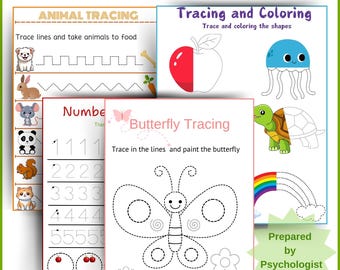 Preschool Line Tracing Worksheets Line Tracing Practice Printable ...