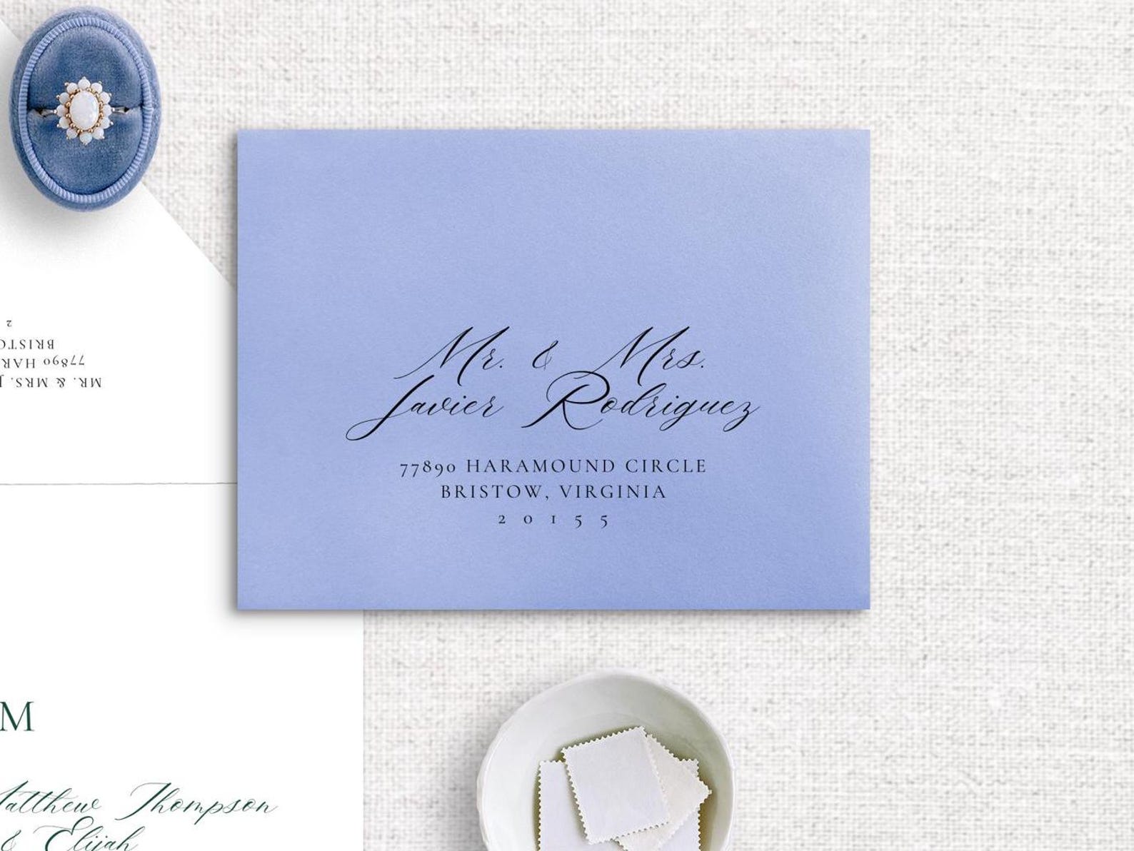 2-piece Calligraphy Guide & Envelope Addressing Template, DIY Digital ...
