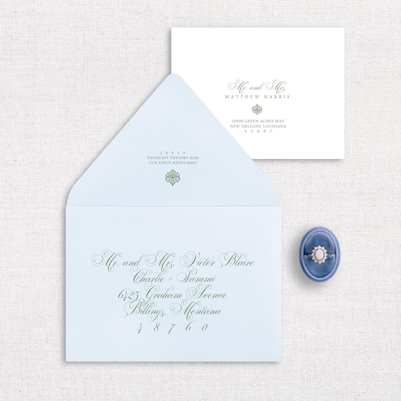2-piece Calligraphy Guide & Envelope Addressing Template, DIY Digital ...