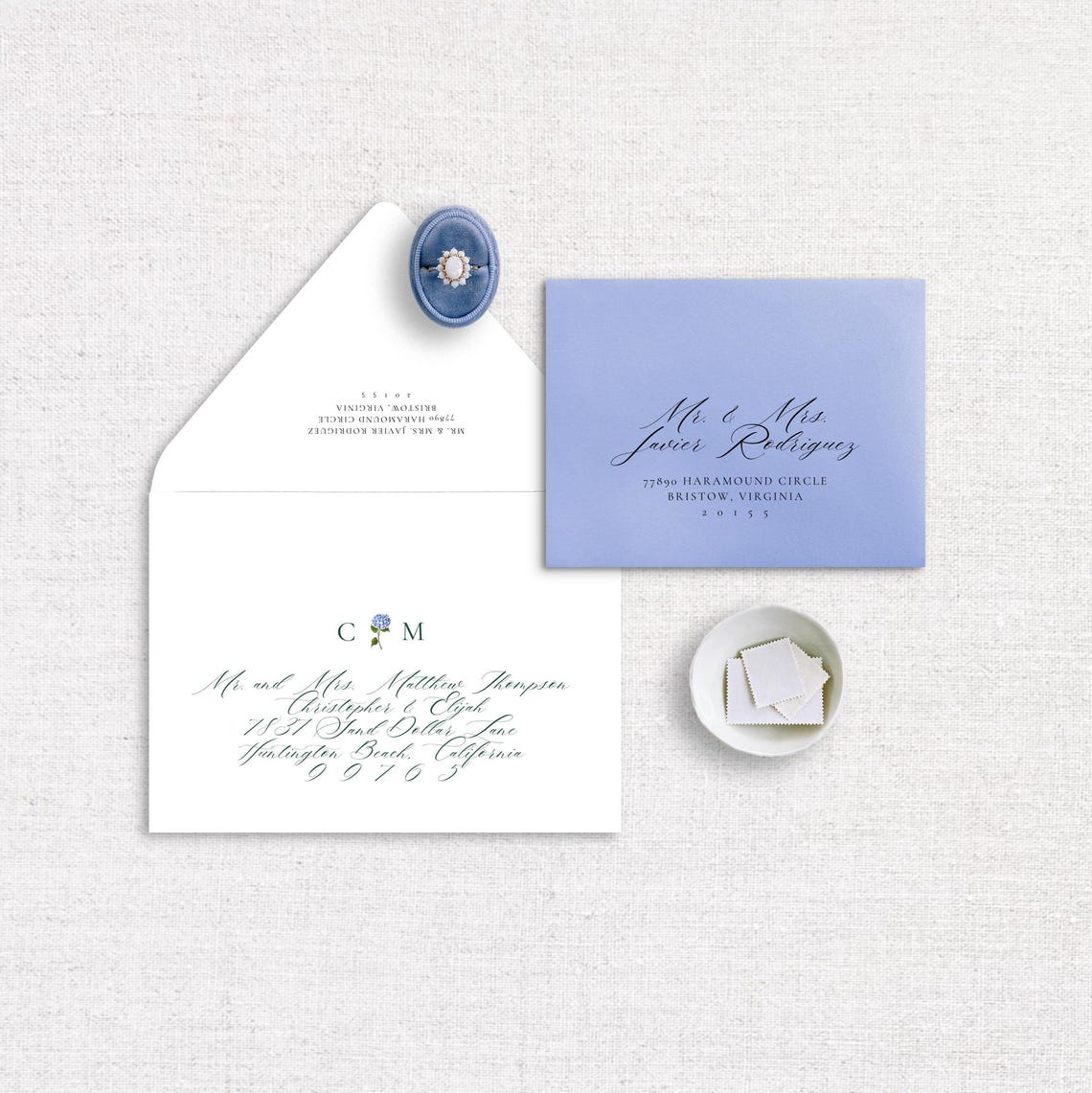 2-piece Calligraphy Guide & Envelope Addressing Template, DIY Digital ...