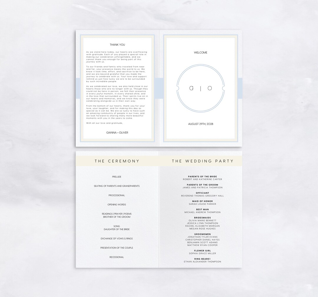 Editable Canva Folded Program Template (4 Pages) - Ready to Print ...