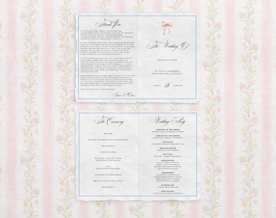 Editable Canva Folded Program Template (4 Pages) - Ready to Print ...