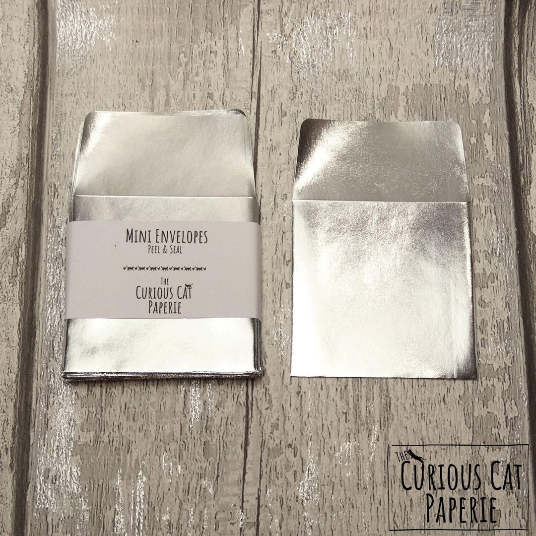Mini Silver Envelopes 65x65mm: Peel & Seal Wedding Favor Packets | UK ...