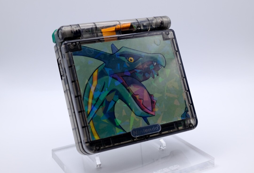 Black Crystal Clear Gameboy Advance GBA SP With IPS V5 Laminated Screen ...