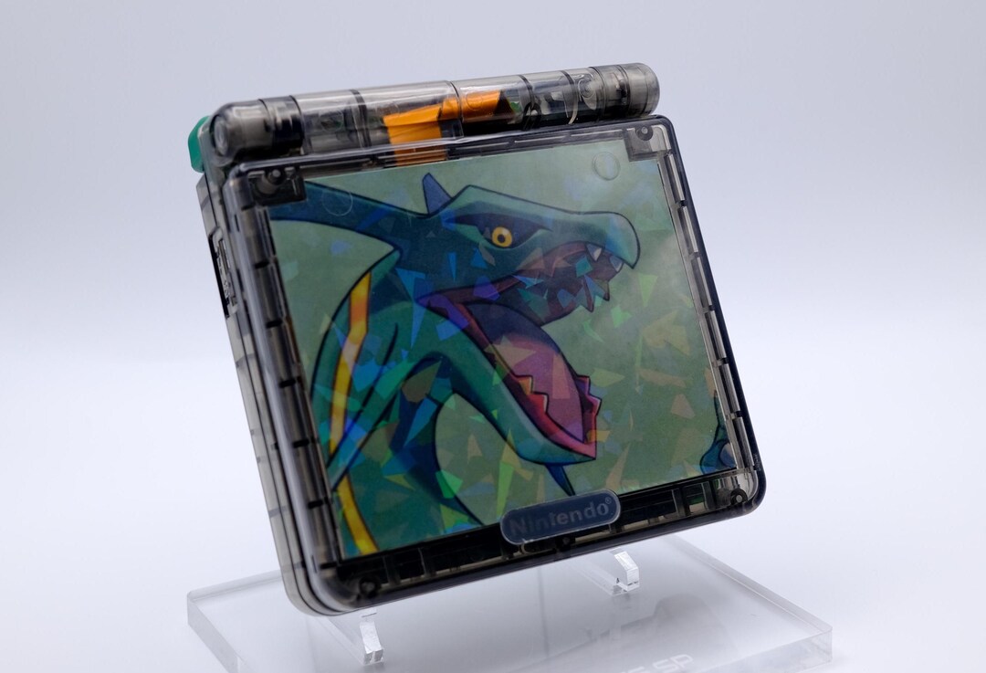 Black Crystal Clear Gameboy Advance GBA SP With IPS V5 Laminated Screen ...